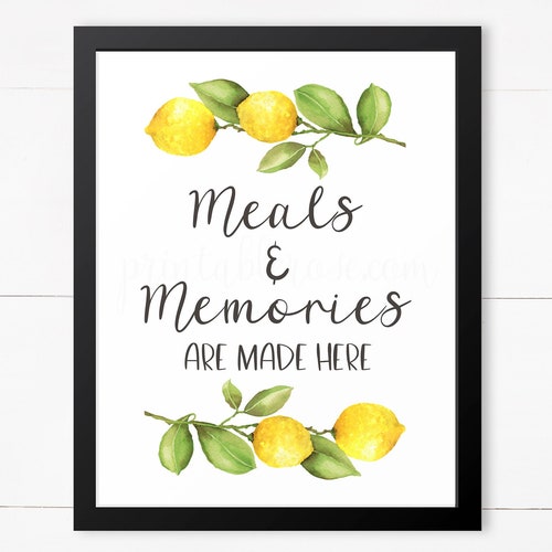 Lemon Print Farmhouse Kitchen Decor Kitchen Wall Decor - Etsy