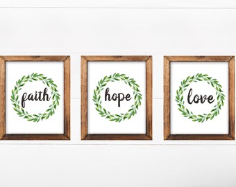 Faith hope love | Etsy