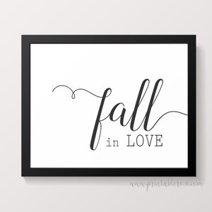 Fall in Love Printable Poster Fall in Love Sign Fall - Etsy
