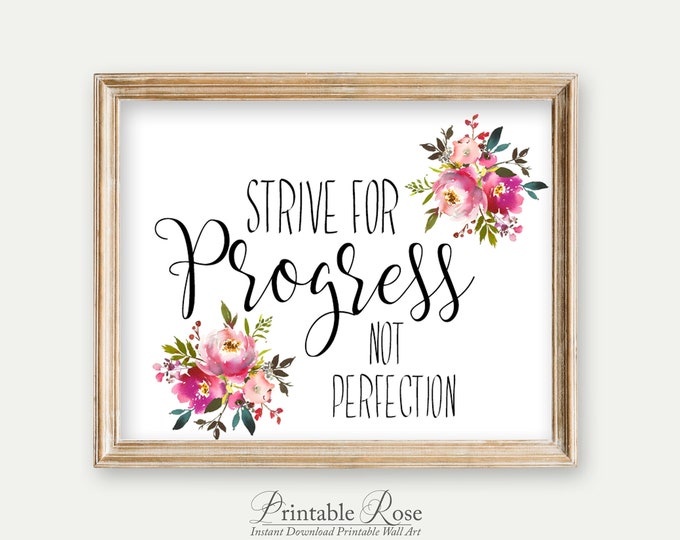 Progress Not Perfection, Printable, Motivating Quotes, Progress Over ...