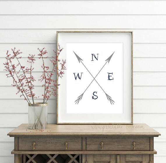 Compass Printable Compass Print Compass Wall Art Compass - Etsy