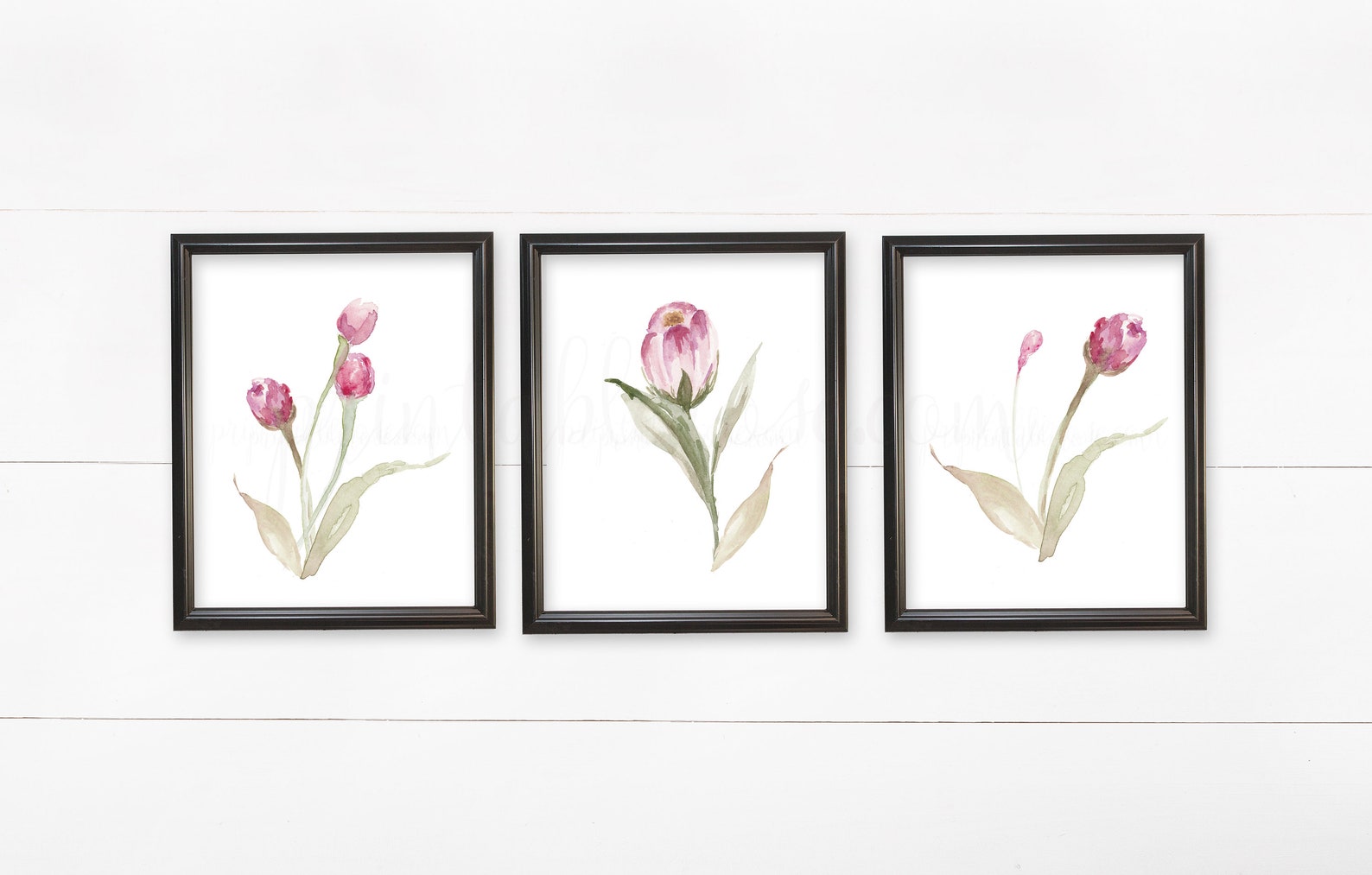 Set of 3 Flower Printables Flower Wall Decor Nursery for - Etsy