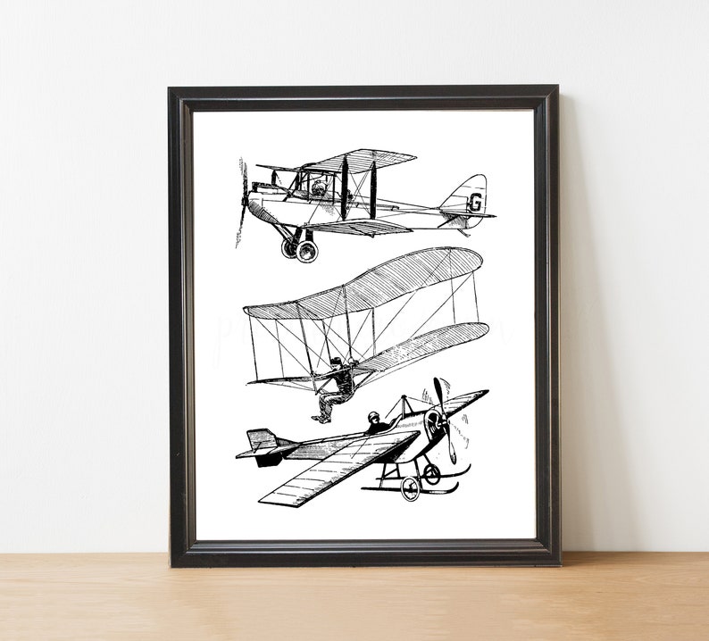 Airplane Decor Vintage Airplane Art Airplane Nursery | Etsy