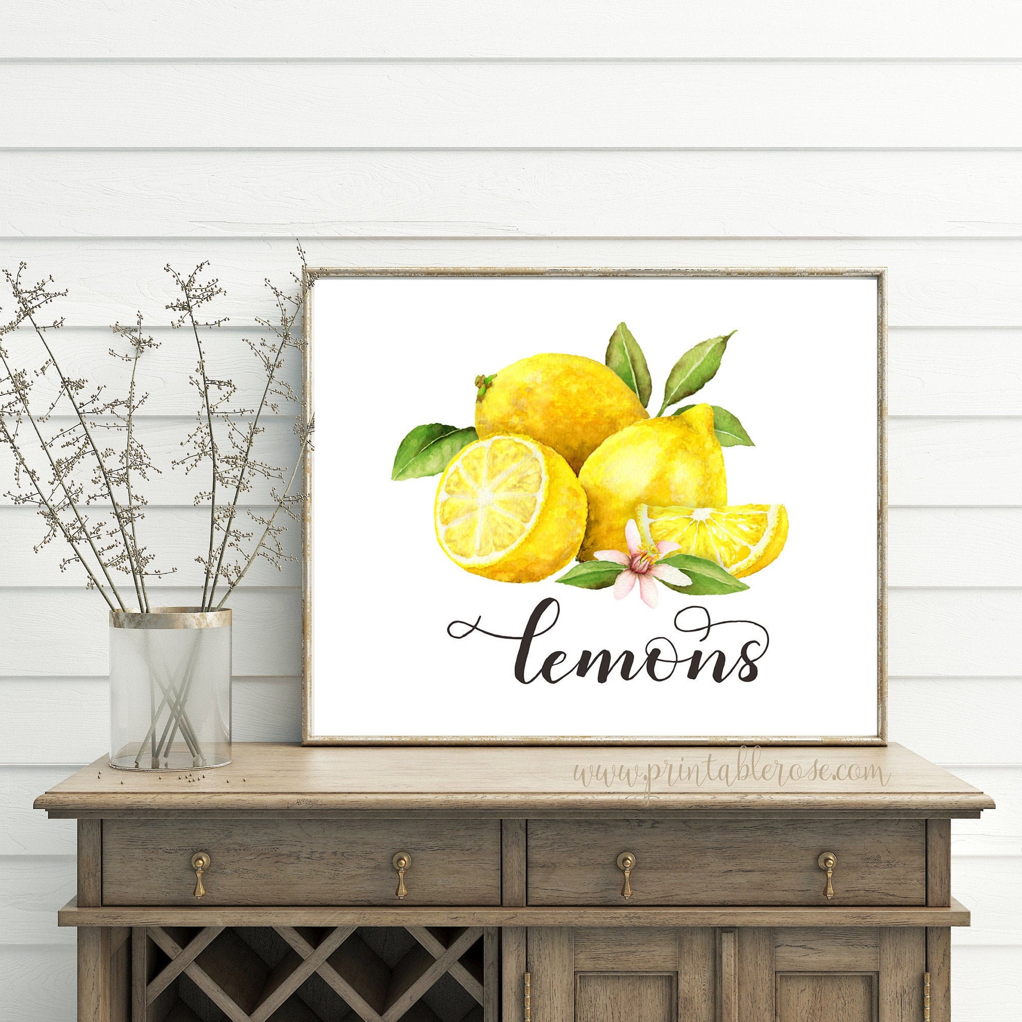 Lemon Print Farmhouse Kitchen Decor Kitchen Wall Decor | Etsy