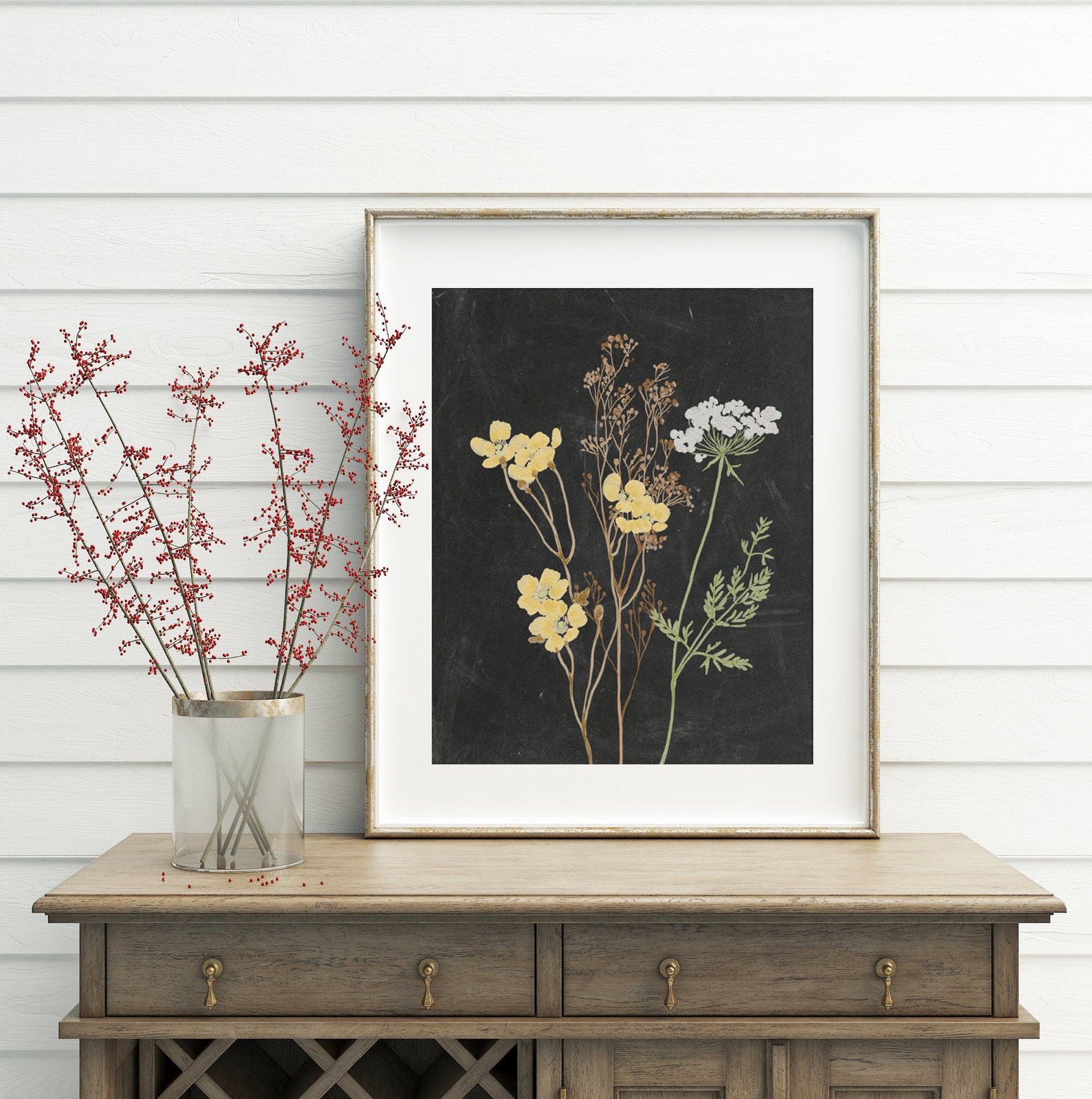 Yellow Botanical Printable Wildflower Printable Yellow Wall - Etsy