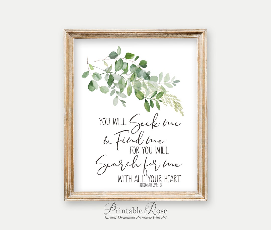 Jeremiah 29 13, Bible Verse Wall Art, Printable Scripture Wall Art ...