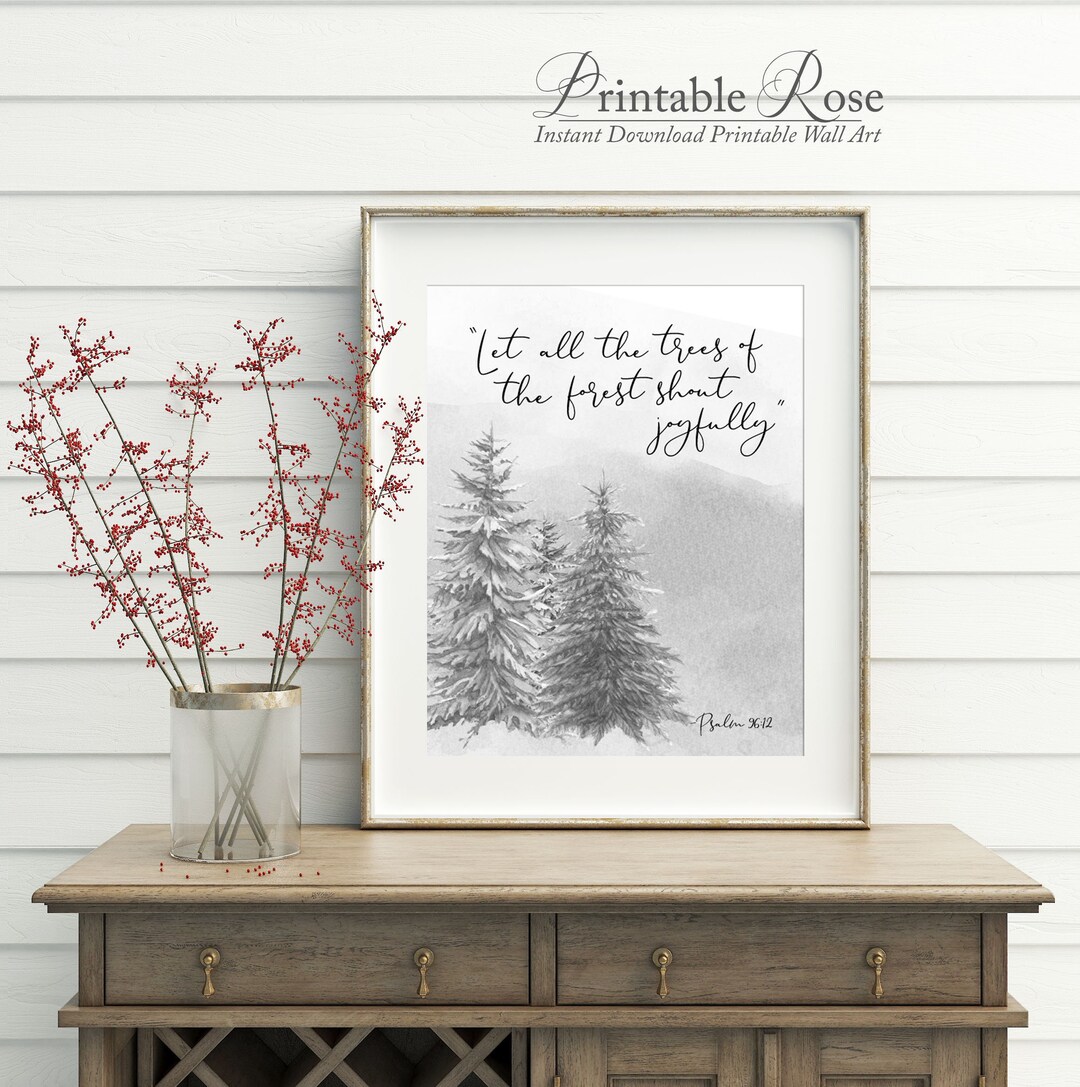 Psalm 96 12 Tree Wall Art Scripture Wall Art Scripture Art - Etsy