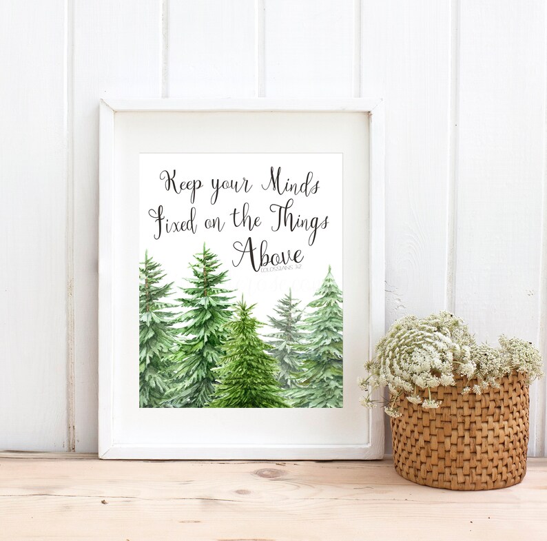 Tree Wall Art Bible Verse Wall Decor Colossians 3 2 Set - Etsy