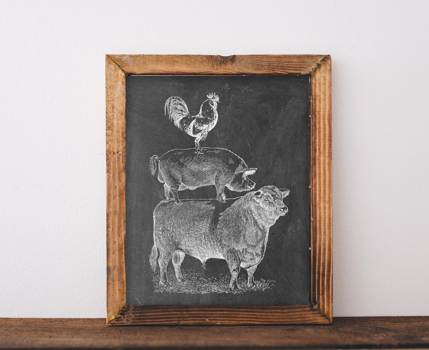 Cow Pig Chicken Sign Farmhouse Kitchen Decor Chalkboard Art | Etsy