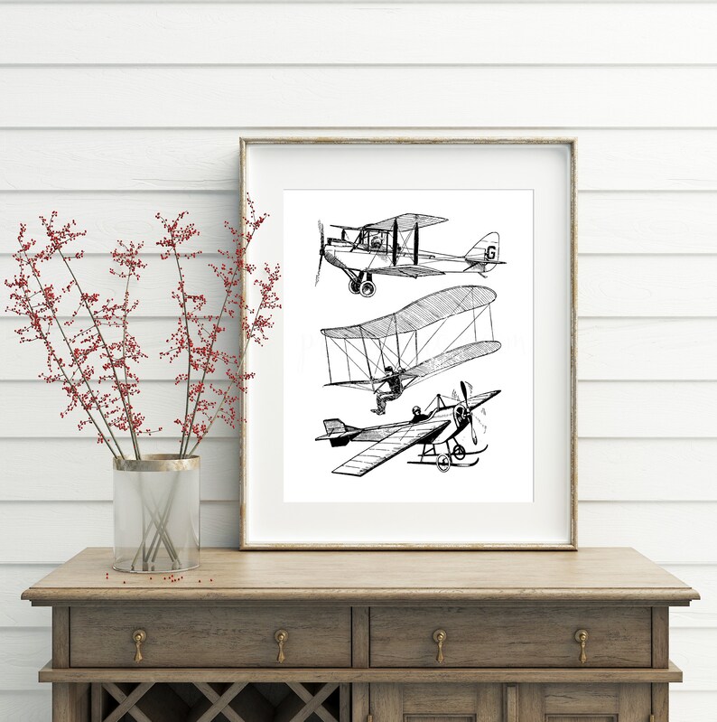 Airplane Decor Vintage Airplane Art Airplane Nursery | Etsy