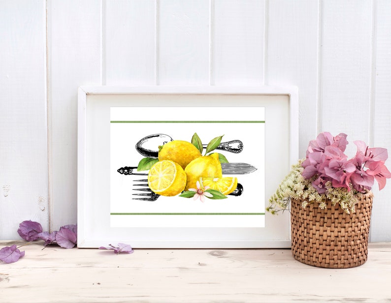 Lemon Kitchen Decor Kitchen Wall Decor Utensil Wall Decor - Etsy