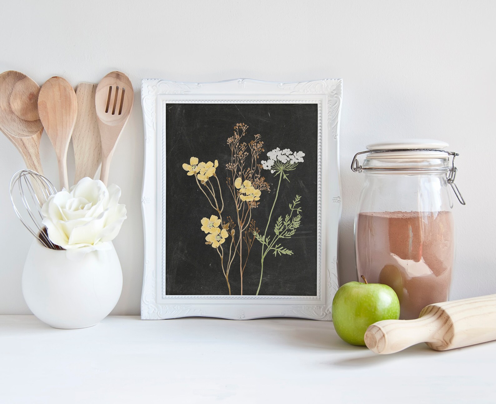 Yellow Botanical Printable Wildflower Printable Yellow Wall - Etsy