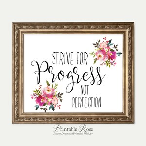 Progress Not Perfection, Printable, Motivating Quotes, Progress Over ...