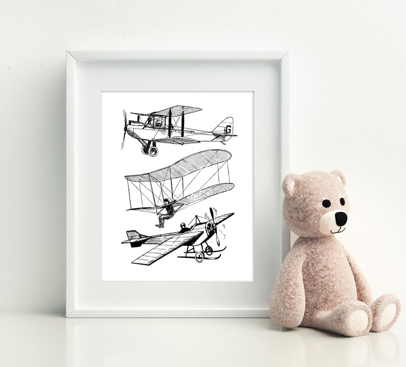 Airplane Decor Vintage Airplane Art Airplane Nursery | Etsy