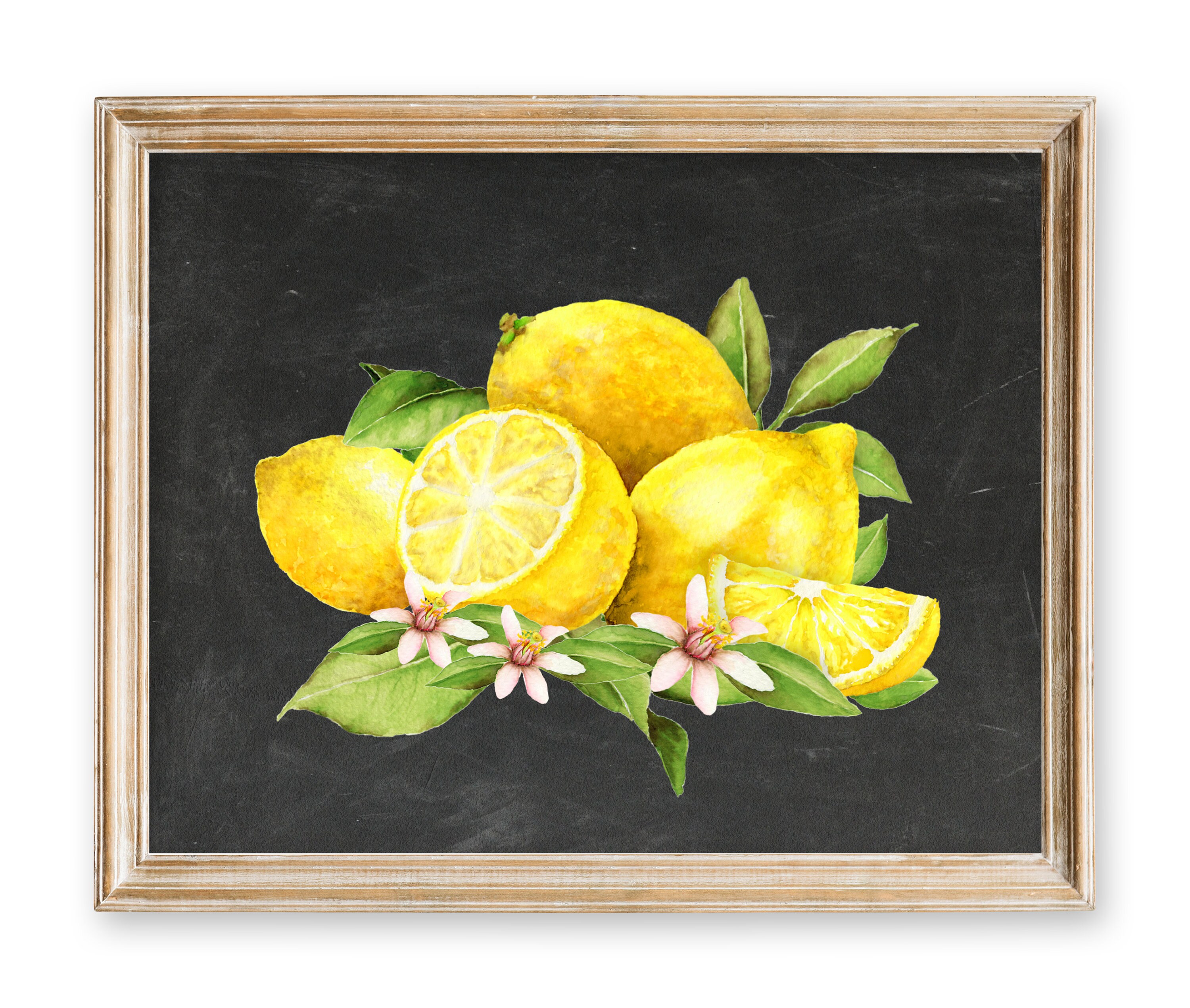 Lemon Print Lemon Decor Farmhouse Kitchen Decor Chalkboard - Etsy