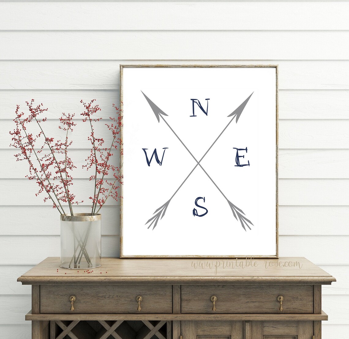 Compass Printable Compass Print Compass Wall Art Compass - Etsy
