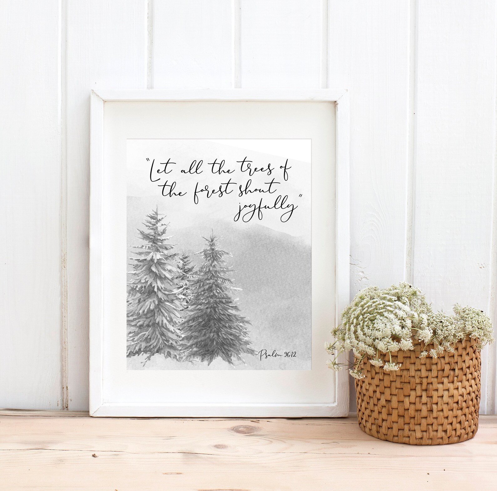 Psalm 96 12 Tree Wall Art Scripture Wall Art Scripture Art - Etsy