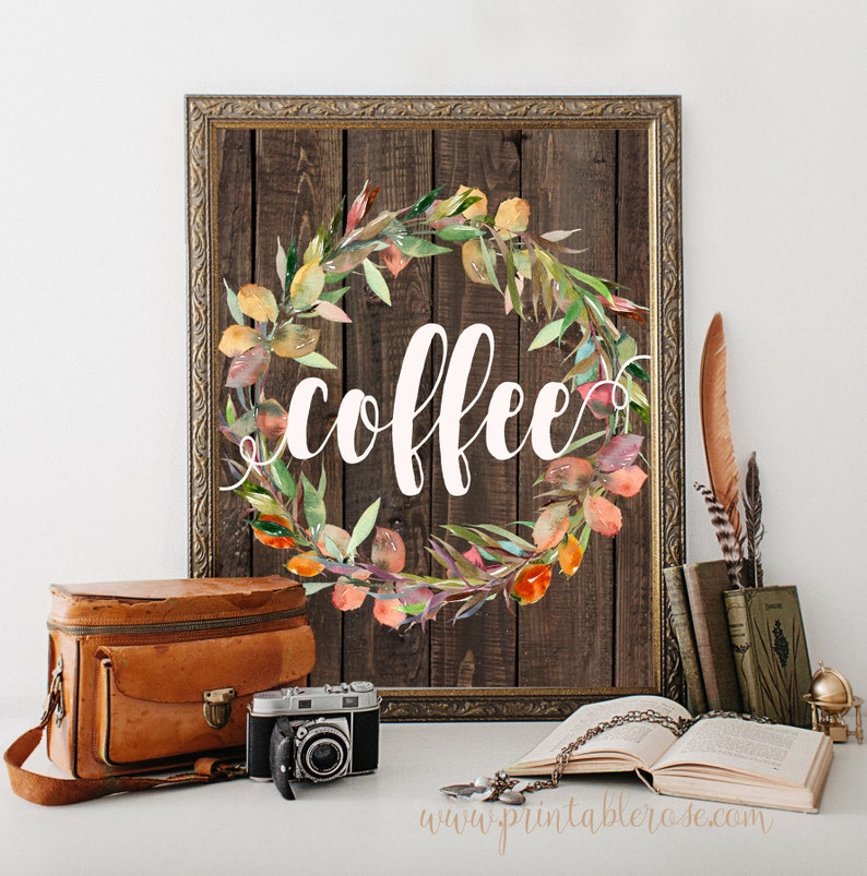 Coffee Sign Printable Coffee Print Kitchen Decor Digital | Etsy
