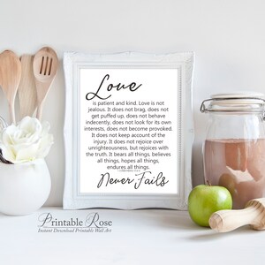 Love Never Fails Printable 1 Corinthians 13 Wall Art 1 - Etsy