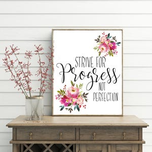 Progress Not Perfection Printable Motivating Quotes - Etsy