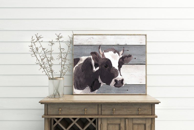 Cow Art farmhouse printable cow decor farmhouse decor | Etsy