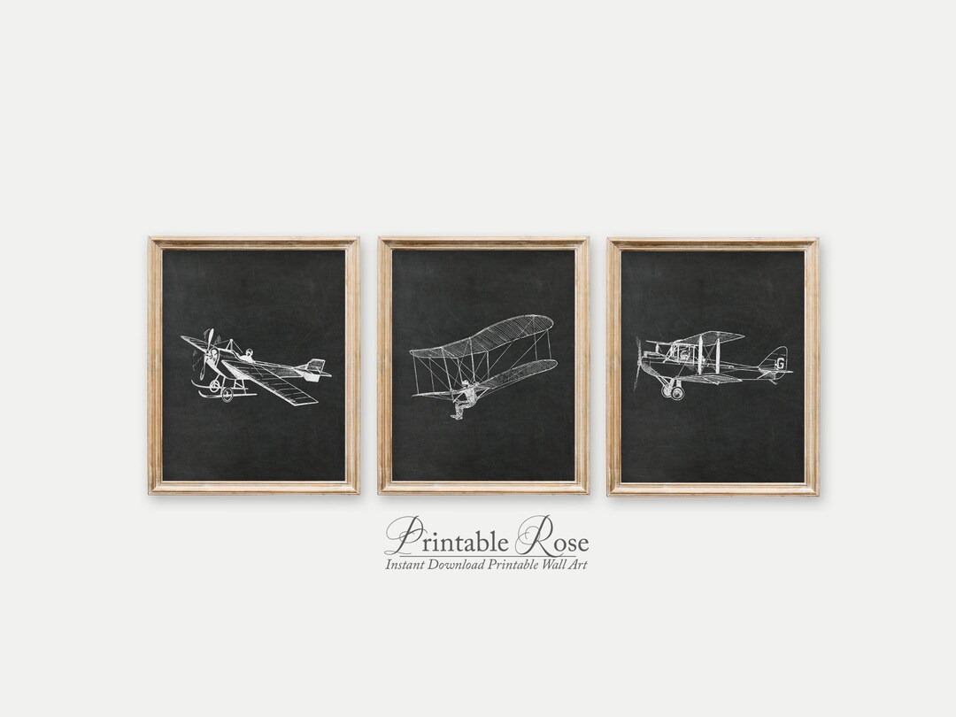 Airplane Decor, Aviation Decor, Chalkboard Industrial, Airplane Wall ...