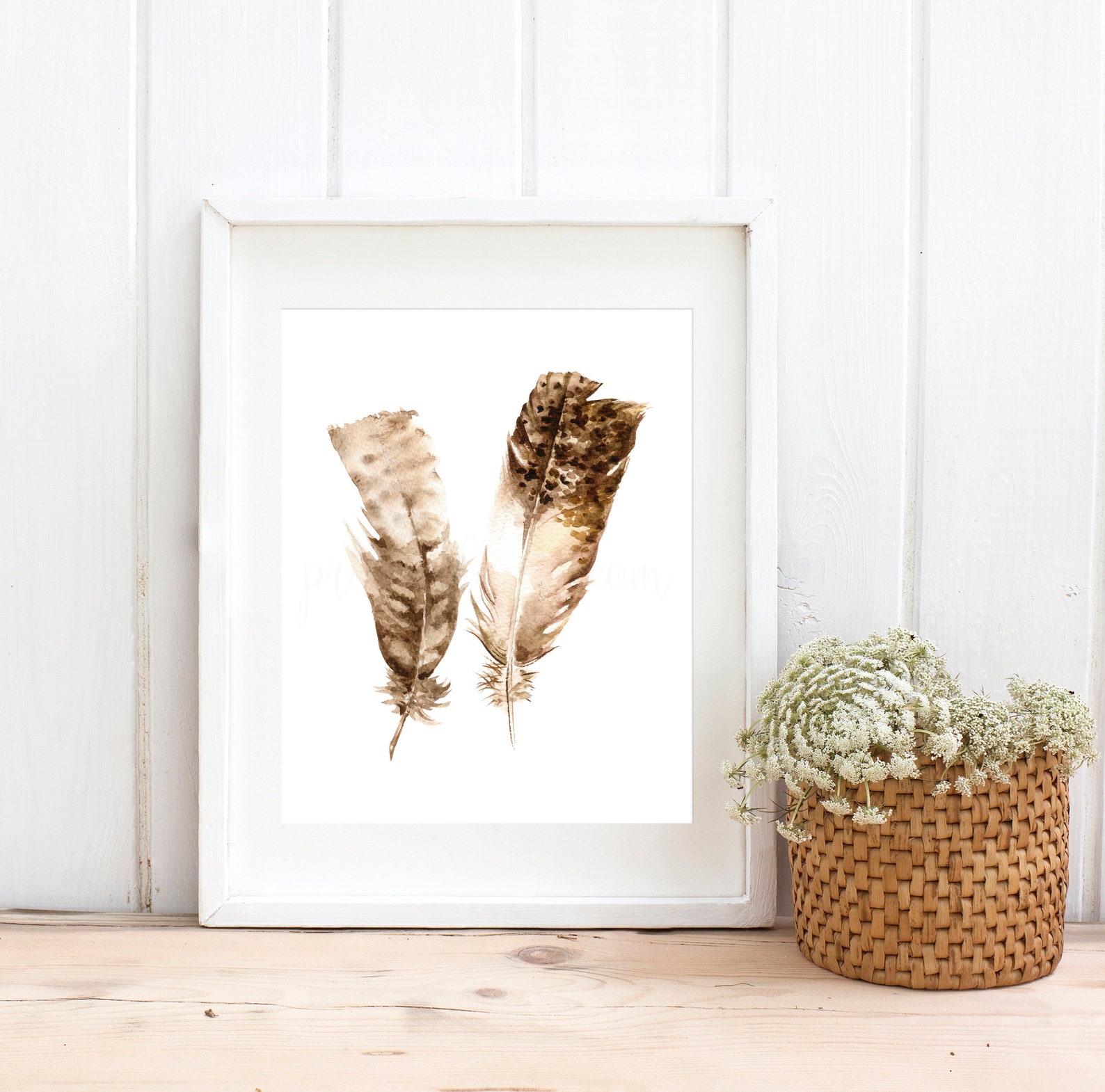 Feather Prints Wall Art Feather Printable Wall Decor - Etsy