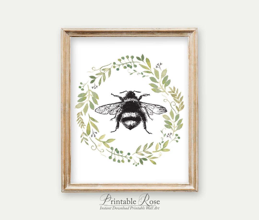 Bee Decor, Printable, Bee Decorations, Bee Print, Bee Wall Art, Bee ...