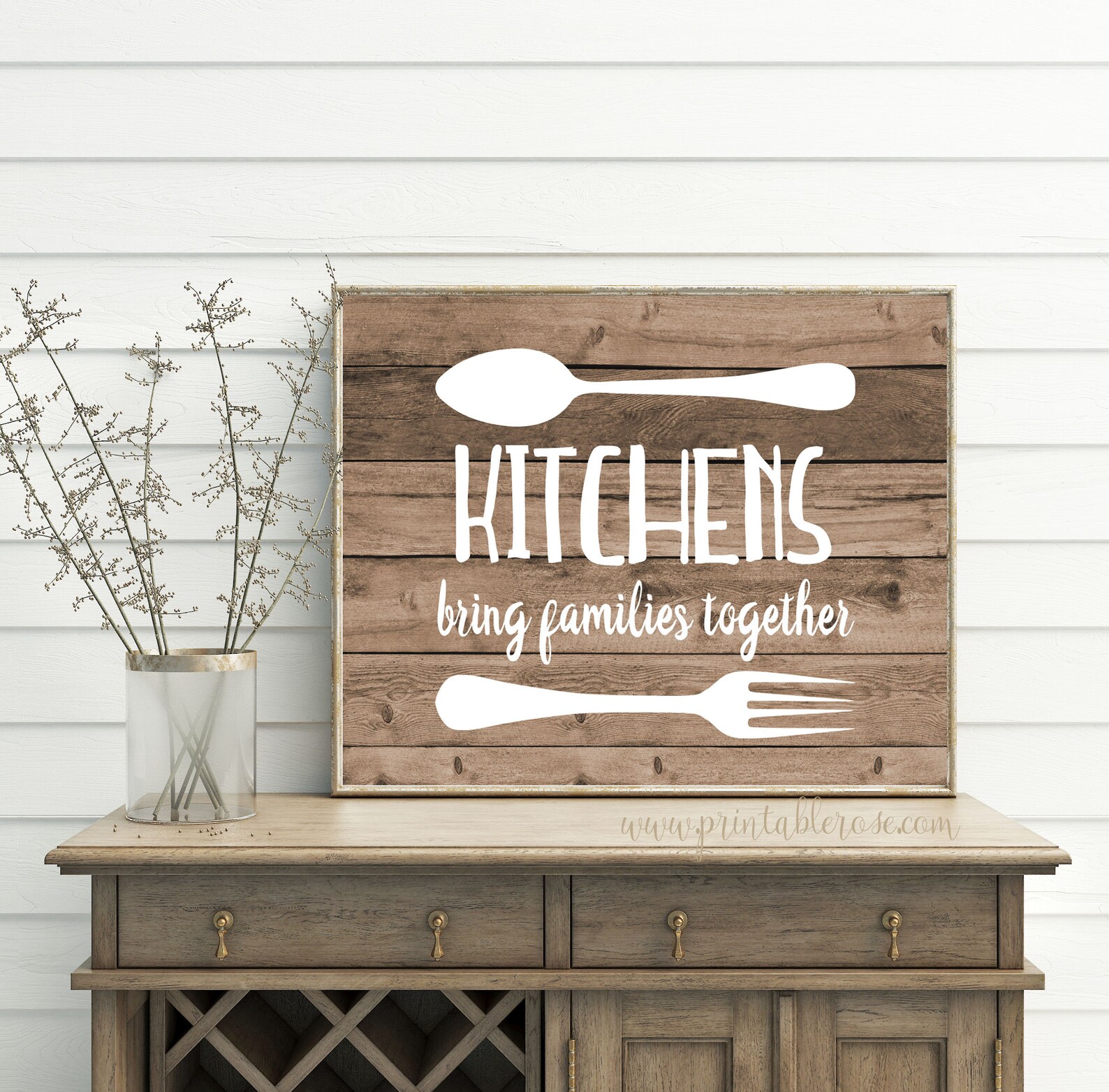 Farmhouse Kitchen Printable Wall Art Wood Wall Art Kitchens | Etsy