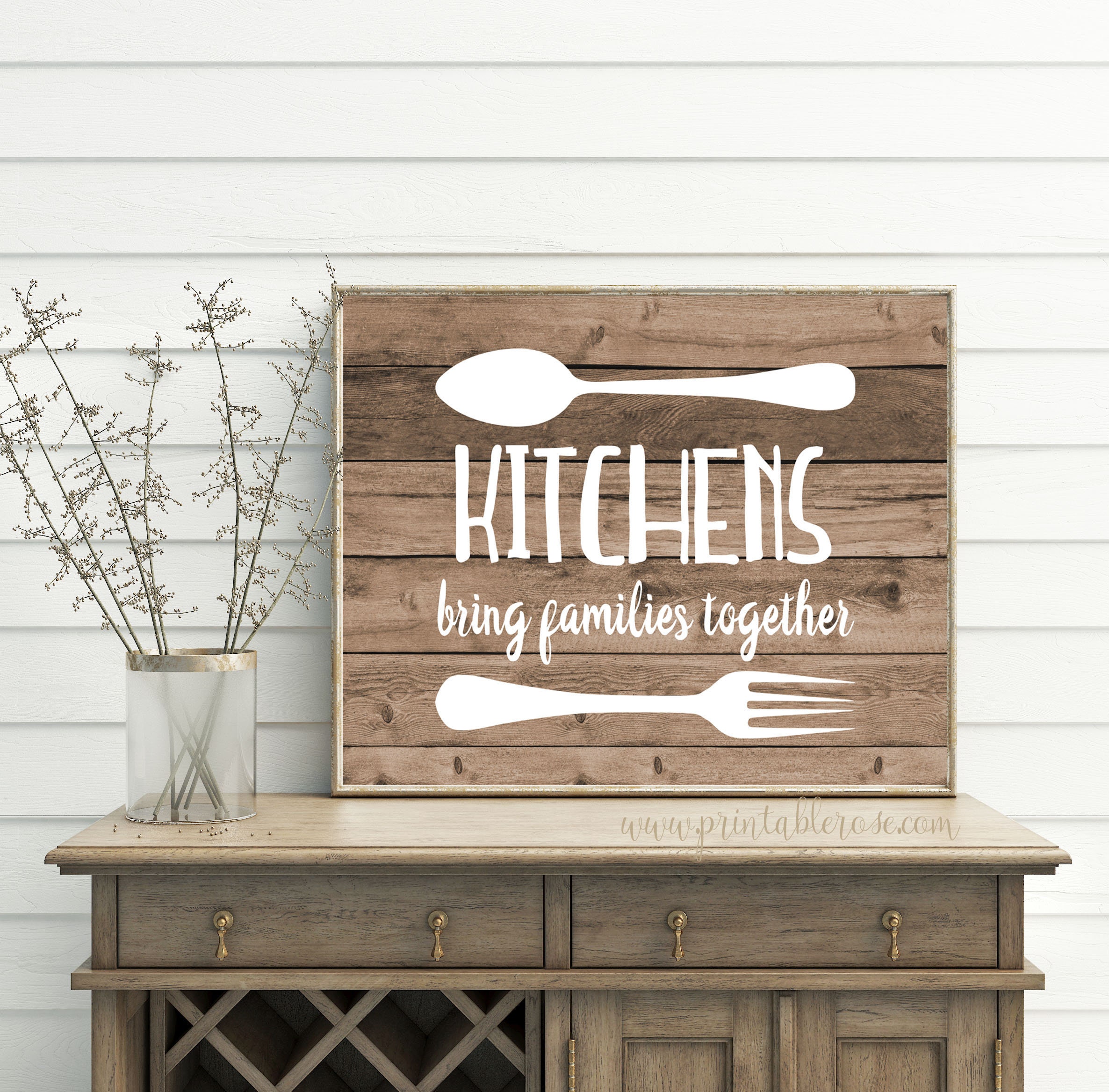 Farmhouse Kitchen Printable Wall Art Wood Wall Art Kitchens | Etsy