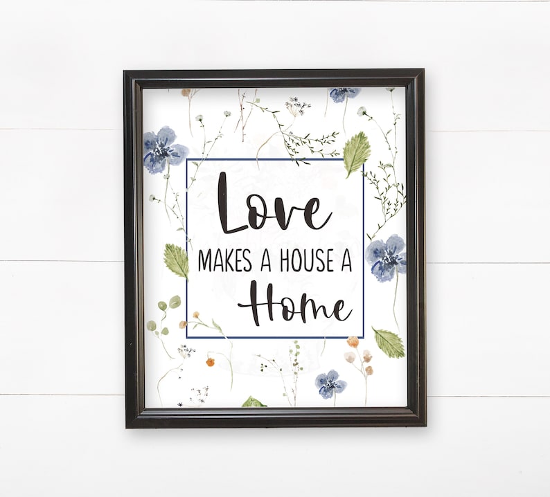 Love Makes a House a Home Farmhouse Decor Wall Art Prints | Etsy