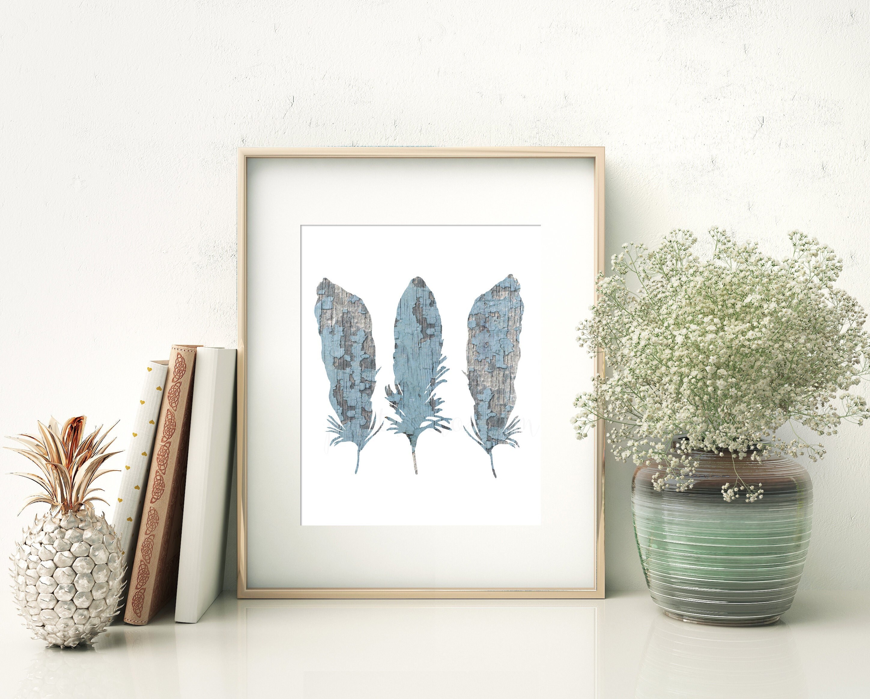Feather Print Printable Feather Printable Feather Wall Art | Etsy