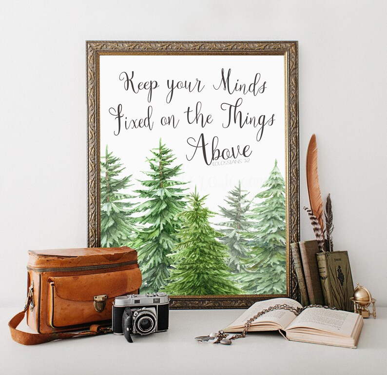 Tree Wall Art Bible Verse Wall Decor Colossians 3 2 Set - Etsy