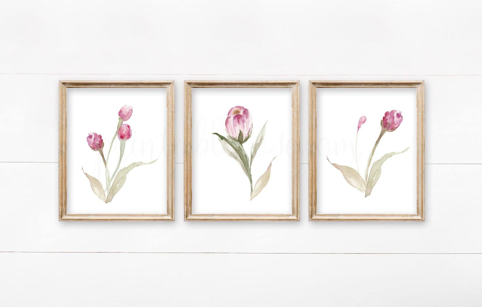 Set of 3 Flower Printables Flower Wall Decor Nursery for - Etsy