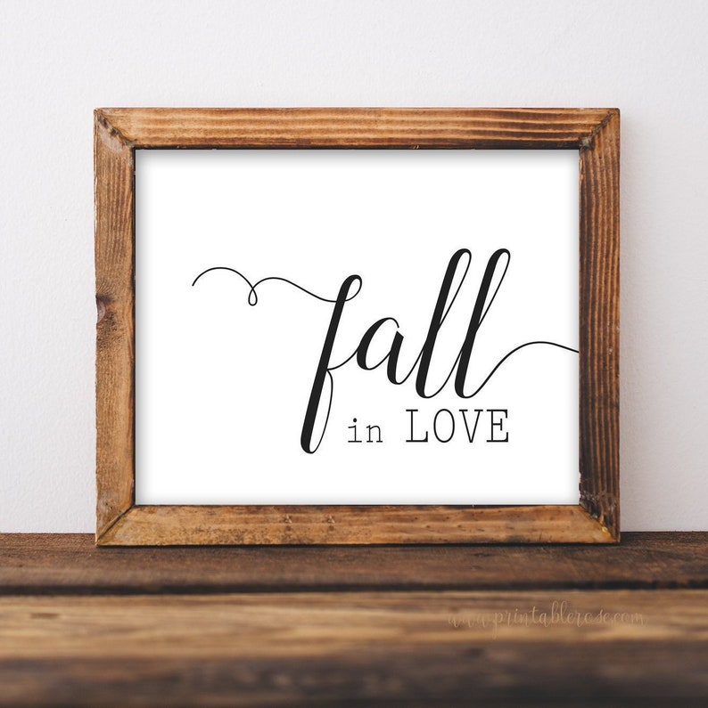 Fall in Love Printable Poster Fall in Love Sign Fall - Etsy