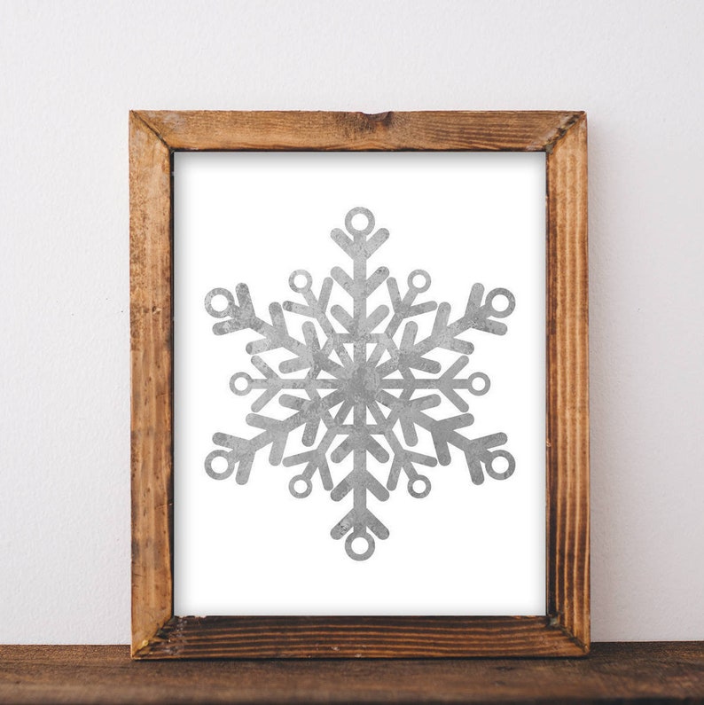 Snowflake Printable Printable Snowflake Wall Decor Wall | Etsy