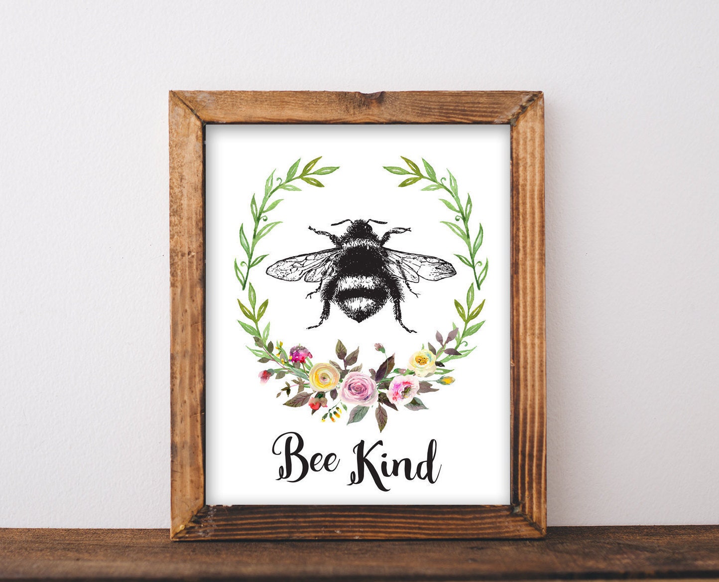 Be Kind Bee Decor Be Kind Print Bathroom Wall Decor Shabby | Etsy