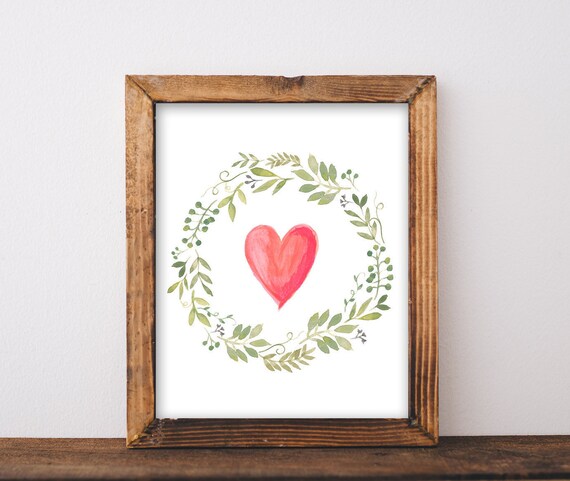 Heart Print Heart Printable Heart Painting Heart Art Heart | Etsy