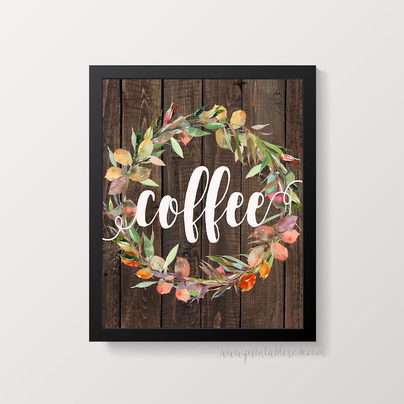 Coffee Sign Printable Coffee Print Kitchen Decor Digital | Etsy