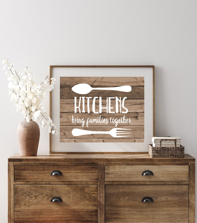 Farmhouse Kitchen Printable Wall Art Wood Wall Art Kitchens | Etsy