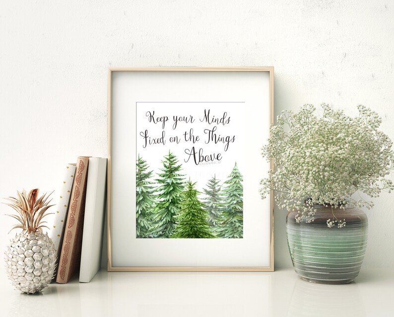 Tree Wall Art Bible Verse Wall Decor Colossians 3 2 Set | Etsy