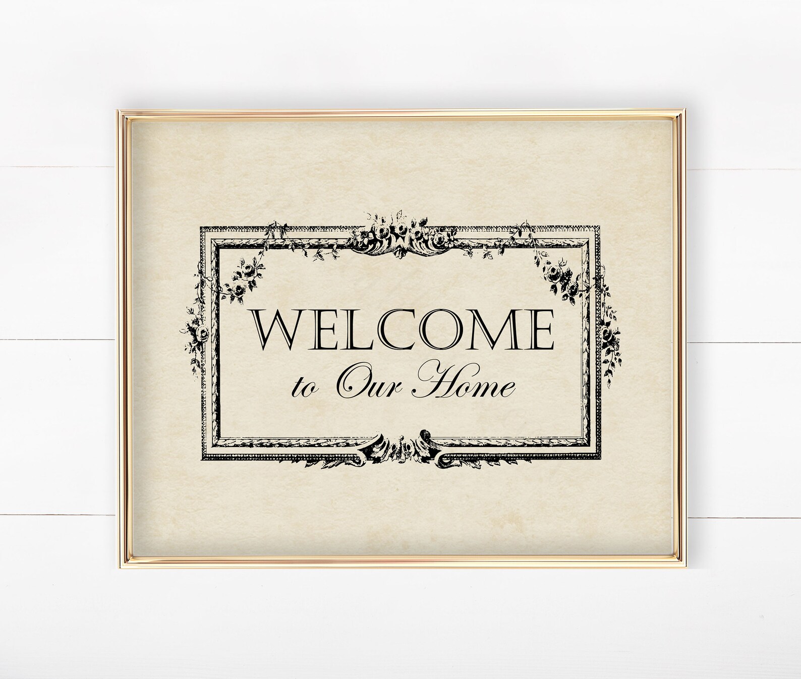 Welcome Sign Printable French Country Decor Aged Paper Vintage - Etsy