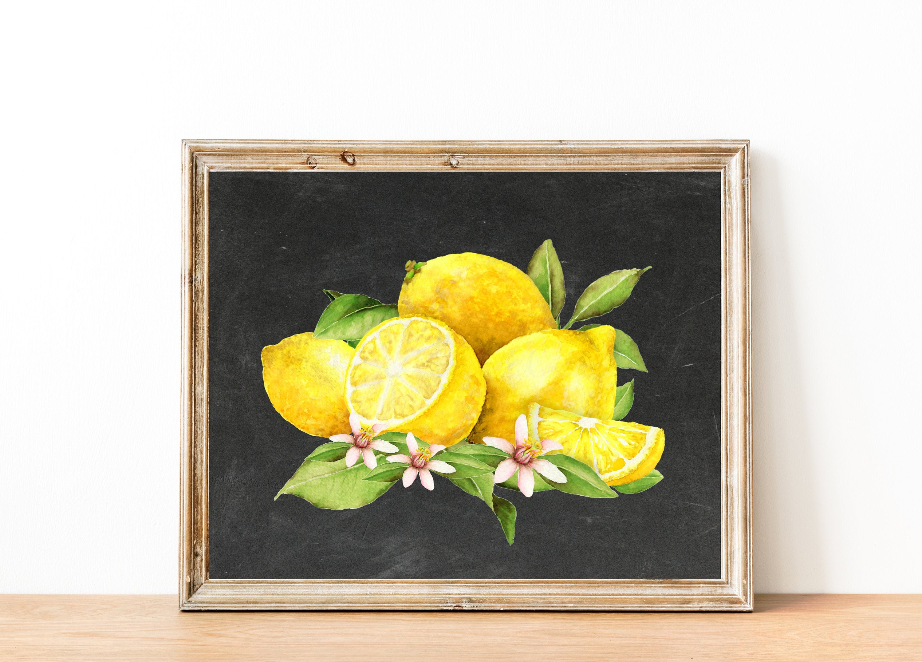 Lemon Print Lemon Decor Farmhouse Kitchen Decor Chalkboard - Etsy