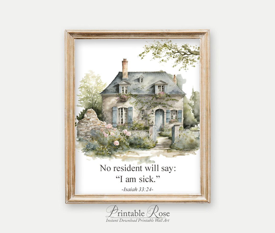 Isaiah 33 24 Bible Verse Wall Art Get Well Gift Printable - Etsy