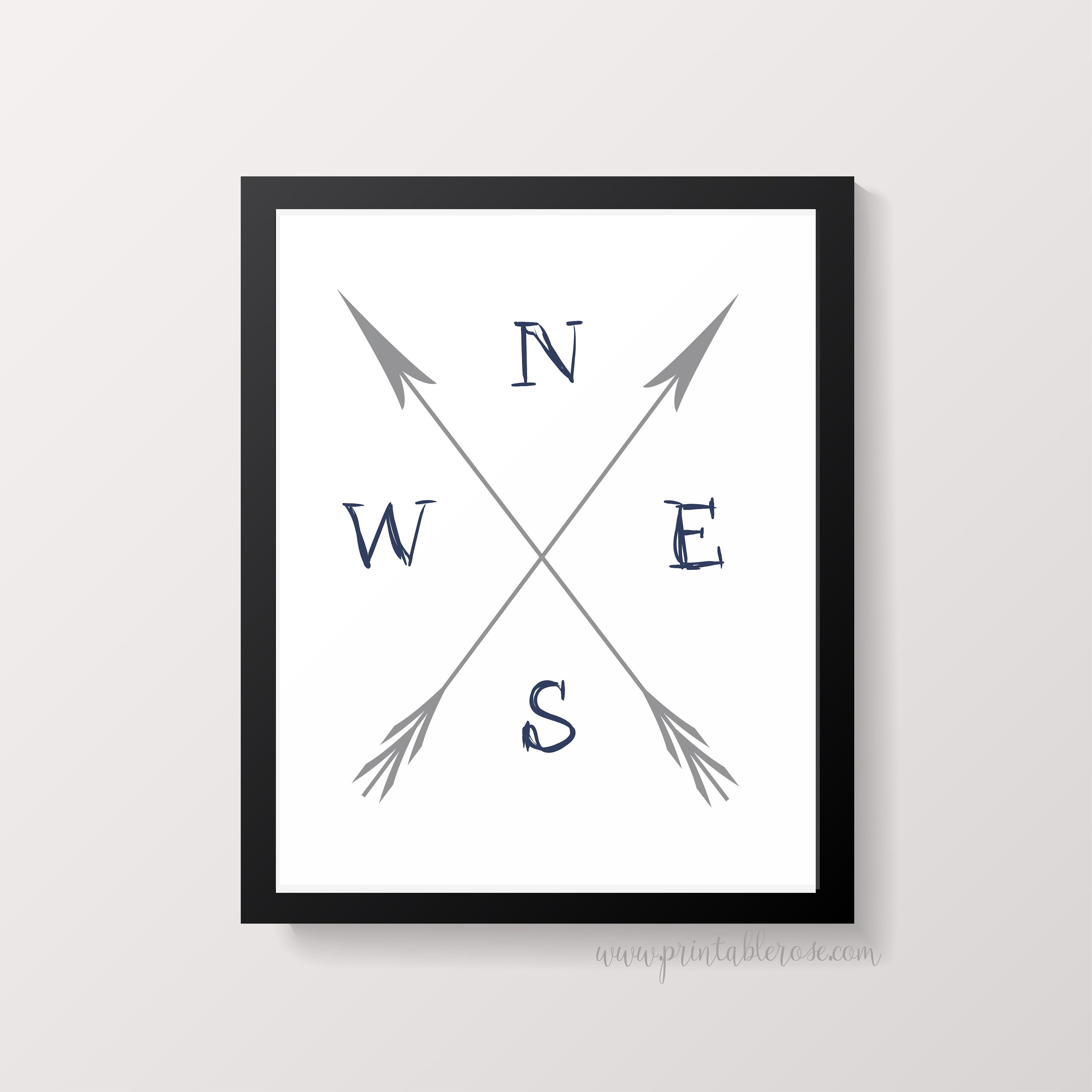 Compass Printable Compass Print Compass Wall Art Compass - Etsy