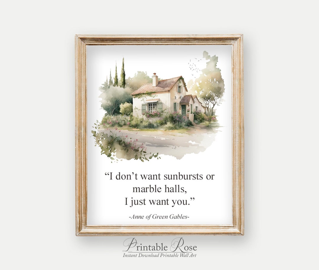 Anne of Green Gables Quotes, Cottage Core Decor, Cottagecore Wall Art ...