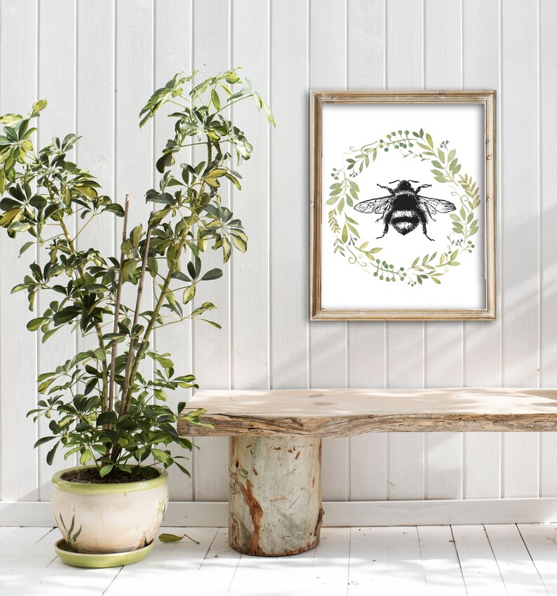 Bee Decor printable bee decorations bee print bee wall | Etsy
