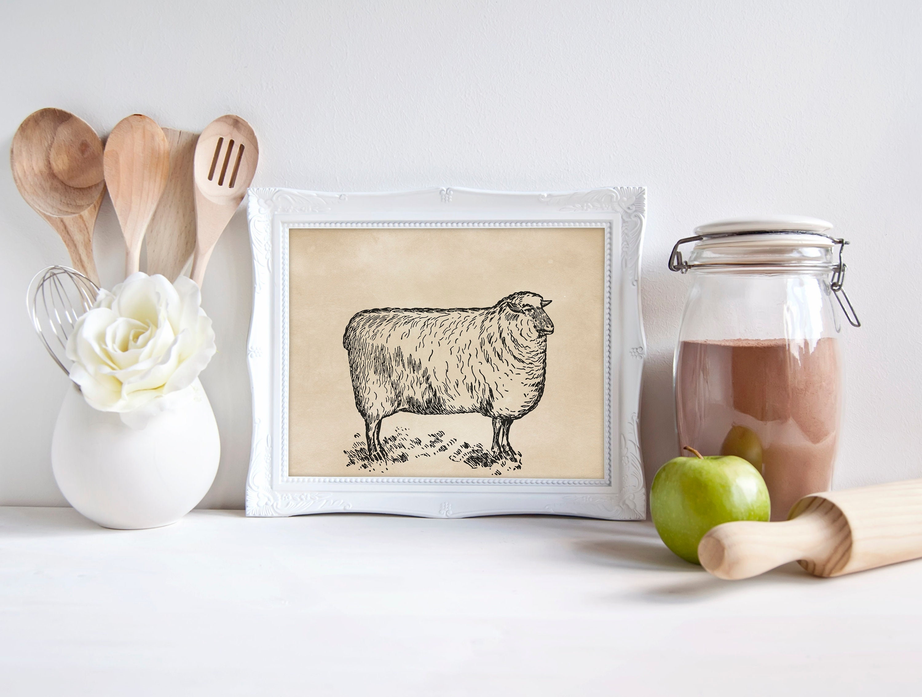 Sheep Wall Art Sheep Wall Decor Vintage Sheep Art Home | Etsy