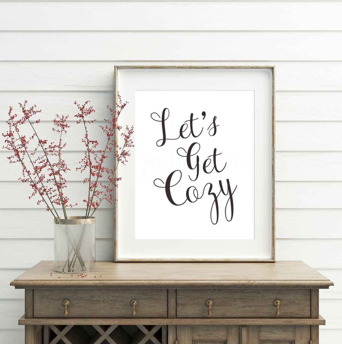 Lets Get Cozy lets get cozy sign lets get cozy print winter | Etsy