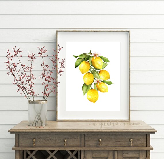 Lemon Decor Lemon Printable Lemon Print Lemon Print - Etsy